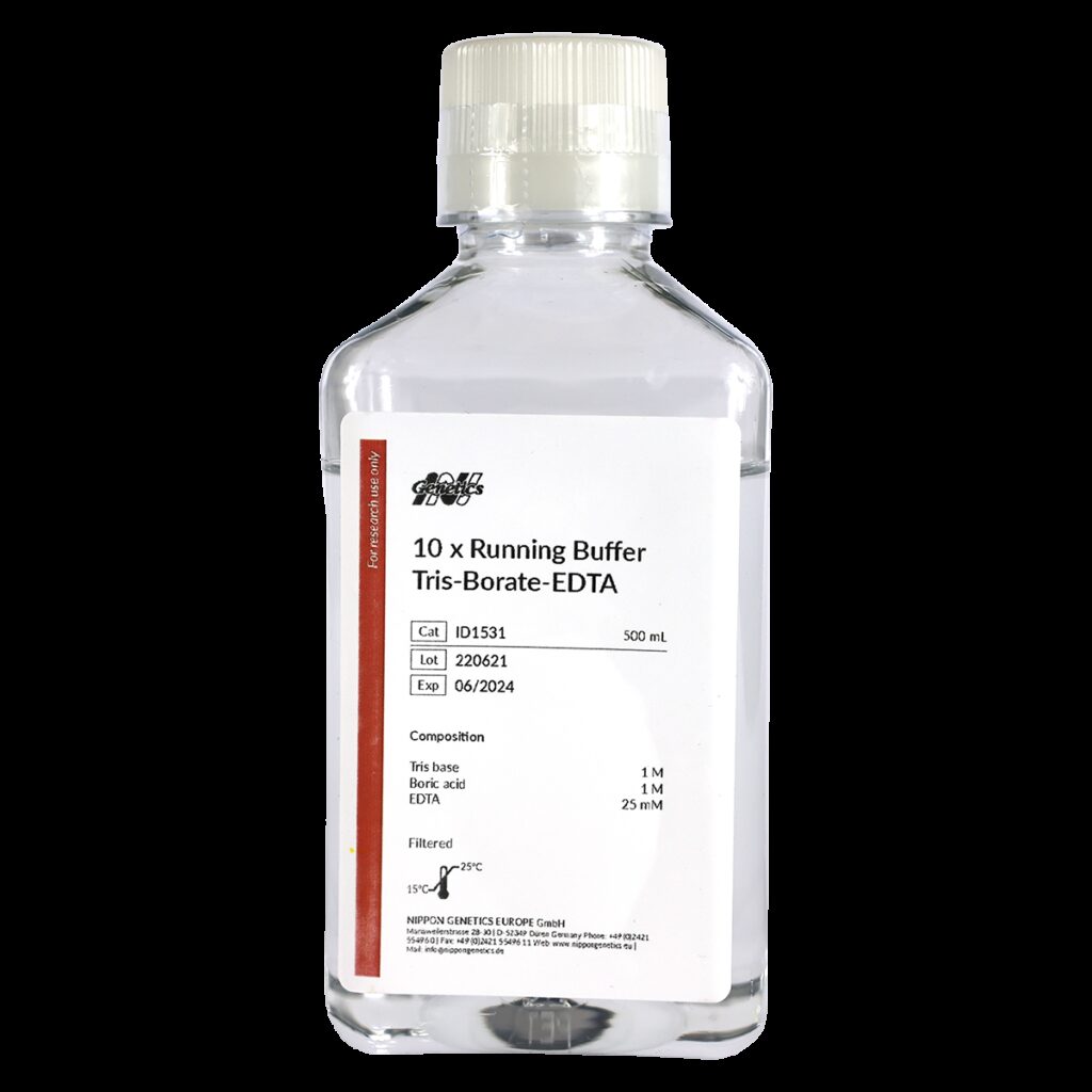 50x Running Buffer Tris-Acetate-EDTA (TAE) | NIPPON Genetics EUROPE 50x Running Buffer Tris-Acetate-EDTA (TAE) | NIPPON Genetics EUROPE
